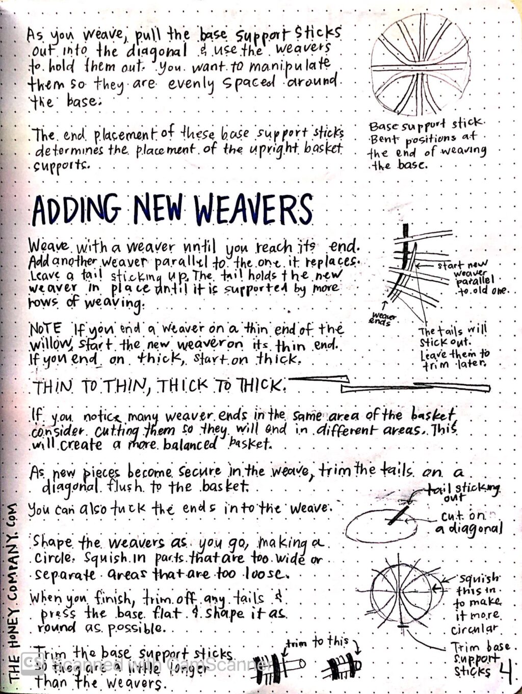Willow Basket Making Instructions – The Honey Company