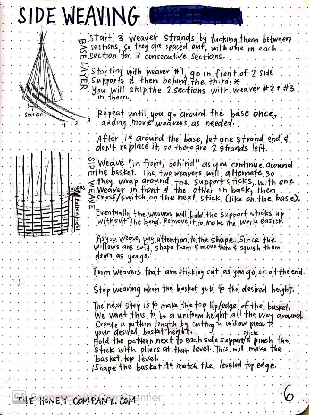Willow Basket Making Instructions – The Honey Company